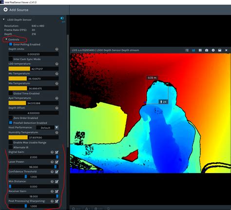 how to configure l515 min distance controls in python intel realsense help center