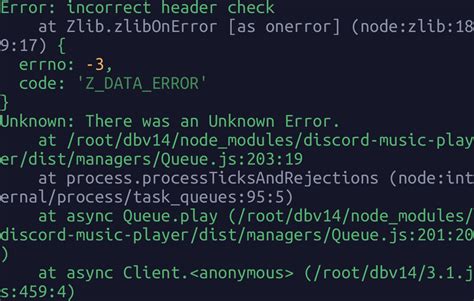 [bug] error invalid header check · issue 321 · sushibtw discord music player · github