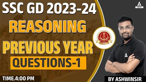 SSC GD Reasoning Previous Year Question Paper SSC GD Reasoning Class