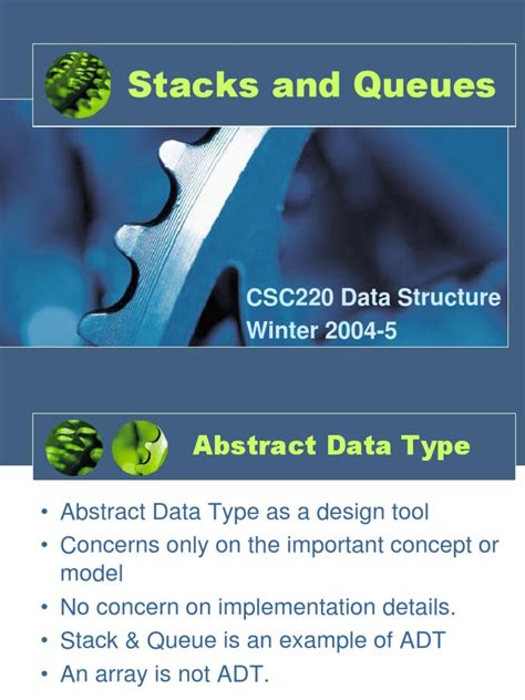stacks and queues csc220 data structure winter 2004 5 pdf queue abstract data type