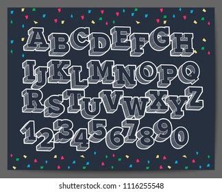 White Outline Isometric 3d Font On Stock Vector Royalty Free