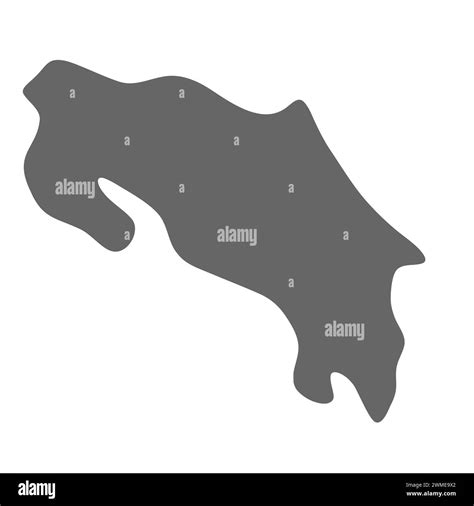 Costa Rica Country Simplified Map Grey Stylish Smooth Map Vector