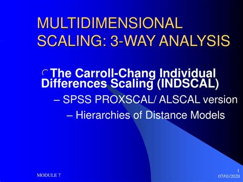 PPT MULTIDIMENSIONAL SCALING 3 WAY ANALYSIS PowerPoint Presentation