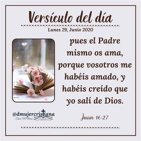 An Open Book With Pink Flowers On It And The Words Verse Del Dia