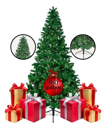 Árvore De Natal Grande Promoção Pinheiro Luxo Cheia 2 10m Frete grátis