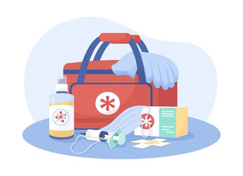 botiquín de primeros auxilios 2d vector ilustración aislada bolsa de