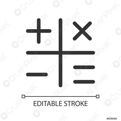 Calculation Pixel Perfect Linear Ui Icon Stock Vector 5256360