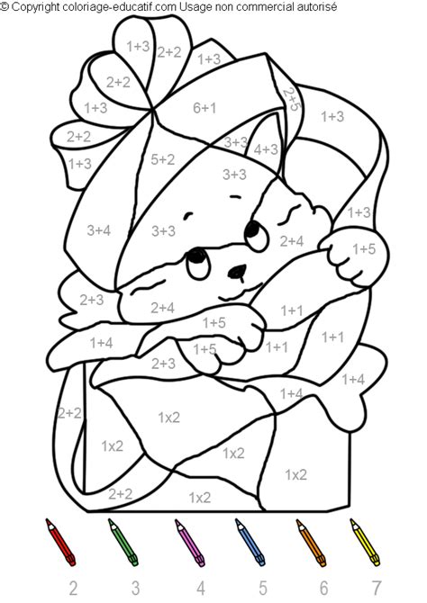 Coloriage educatif Coloriages magiques de PÃques maths Colorie le