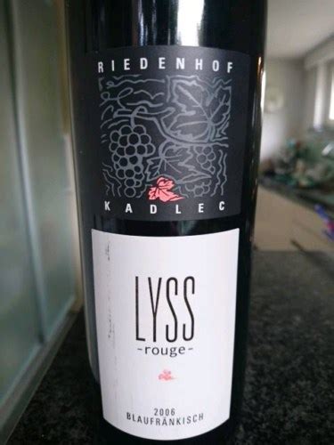 Weingut Kadlec Lyss Rouge Blaufränkisch Vivino US