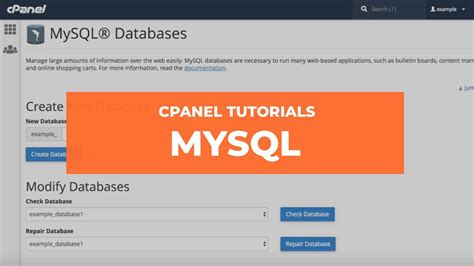 CPanel Tutorials How To Work With MySQL Databases YouTube