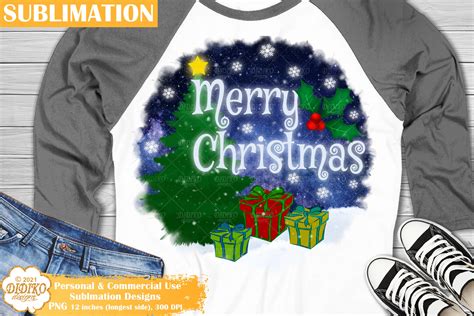Merry Christmas Sublimation Christmas Round Sign Png DIDIKO Designs