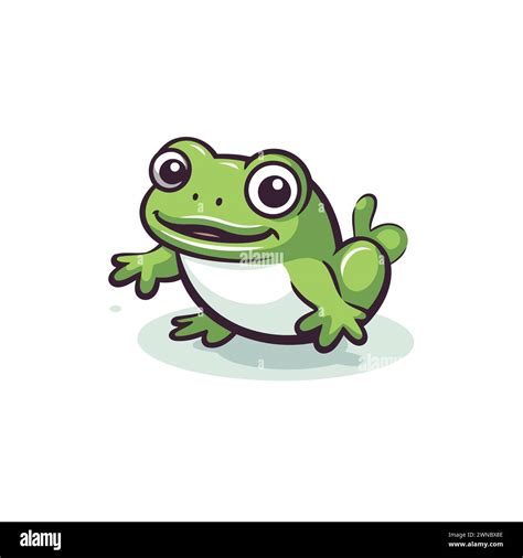 Cute Cartoon Frog Character Vector Illustration Isolated On White