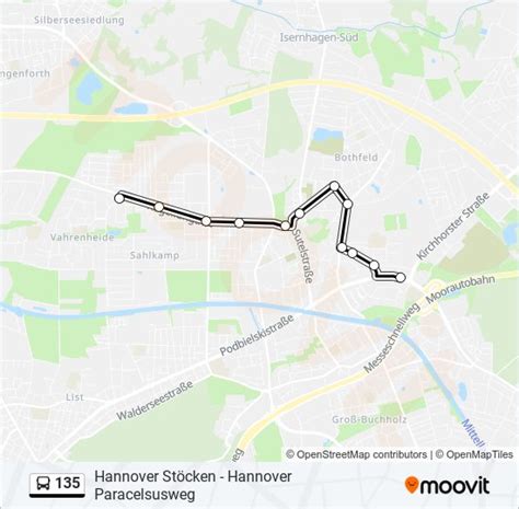 135 Route Fahrpläne Haltestellen Karten Hannover Tempelhofweg
