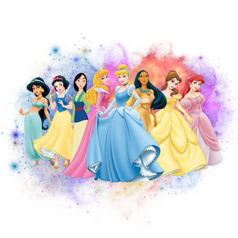 Princesses Watercolour Background Princess Png Clipart Design