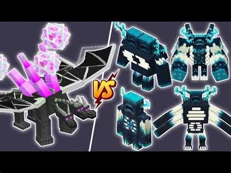 Mutant Ender Dragon Vs All Mutant Warden In Minecraft Cool Craft