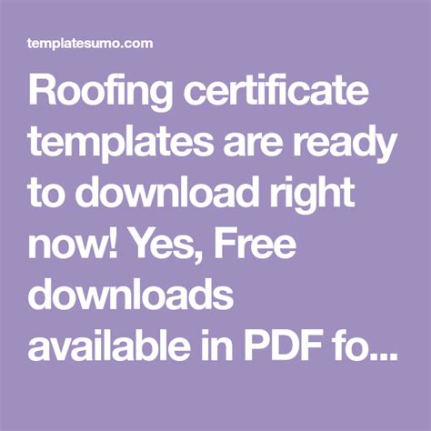 Printable Roofing Certificate Of Completion Template Printable Word