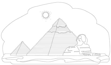 Coloriage La Grande Pyramides De Gizeh Dessin gratuit à imprimer