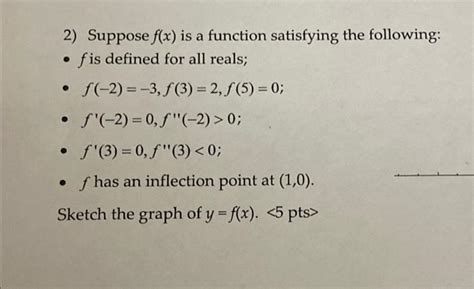 solved 2 suppose f x is a function satisfying the