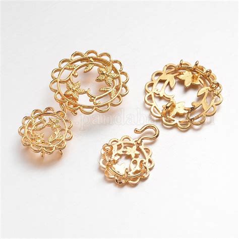 Fermoirs laiton fleur s crochet en gros pour création de bijoux Fr