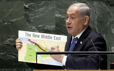 Netanyahu Brandishes Map Of Israel That Includes West Bank And Gaza At