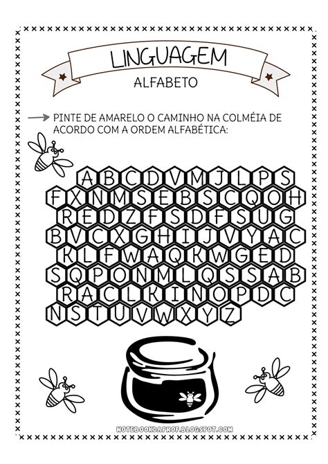 Notebook da Profª Atividades Alfabeto Abelhinha