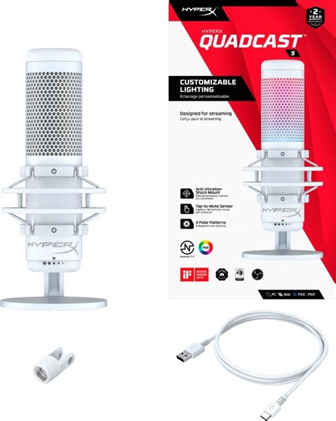 HYPERX QUADCAST S WIRED MULTI PATTERN USB ELECTRET CONDENSER MICROPHONE