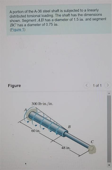 Solved A Portion Of The A 36 Steel Shaft Is Subjected To A Chegg