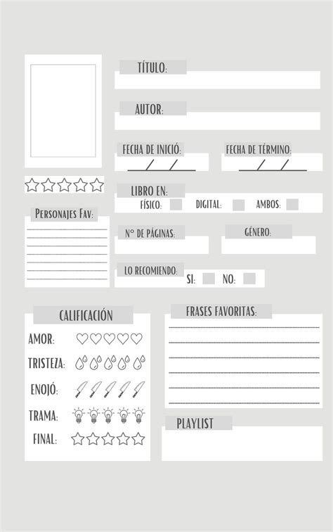 Cuaderno De Lectura Registros De Lectura Rese As De Libros