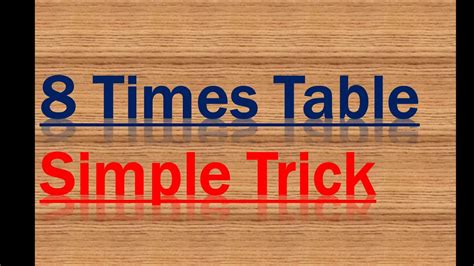 learn 8 times multiplication table easy and fast way to learn math tips and tricks youtube