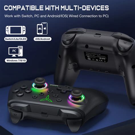 Dinofire Wireless Bluetooth RGB Controller For Nintendo Switch Switch