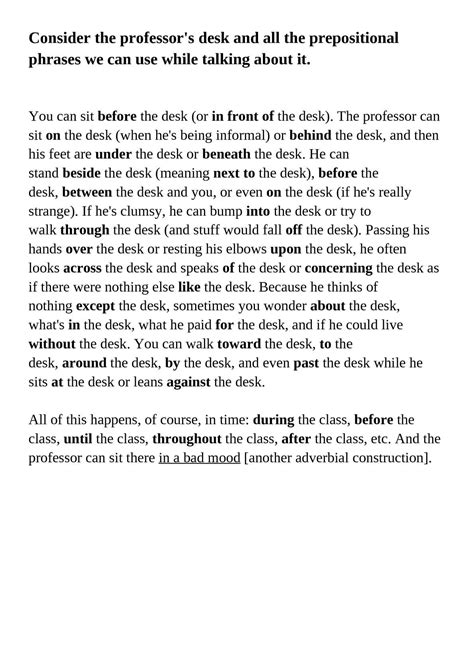 Calam O Paragraph To Describe Prepositions