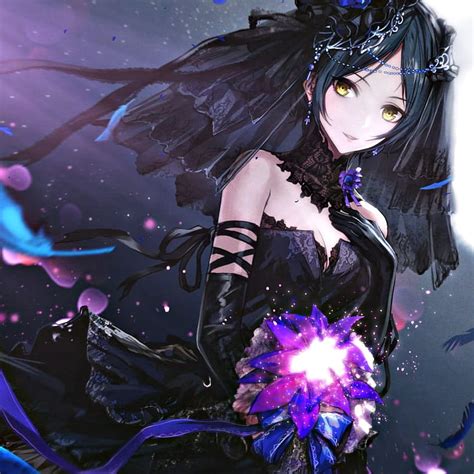 Steam Workshop Anime Girl With Yellow Eyes And Dark Hair Black Hair Anime Girl Hd Phone