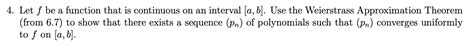 solved 4 let f be a function that is continuous on an