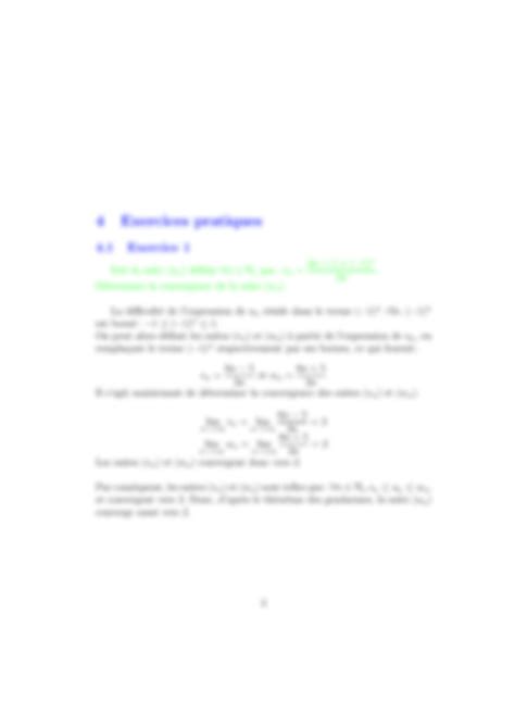Solution Suites Exercices Pratiques Theoreme Gendarmes Terminale S