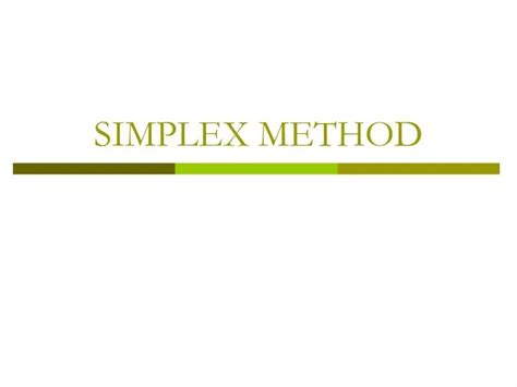 ppt simplex method powerpoint presentation free download id 759526