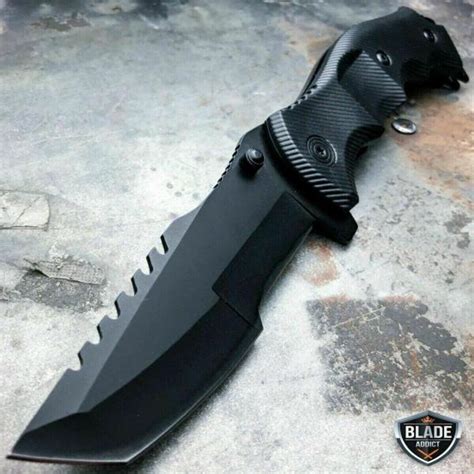 TACTICAL Spring Assisted Open Pocket Knife CLEAVER RAZOR FOLDING Blade