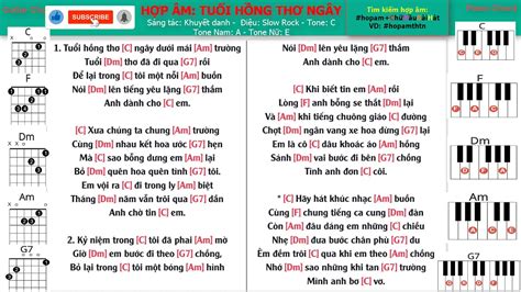 Lời bài hát có hợp âm TUỔI HỒNG THƠ NGÂY C Đô trưởng Slow Rock