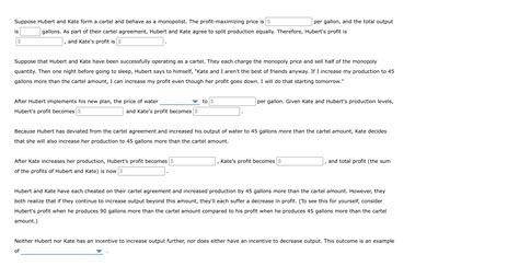 Solved Breakdown Of A Cartel Agreement Consider A Tow