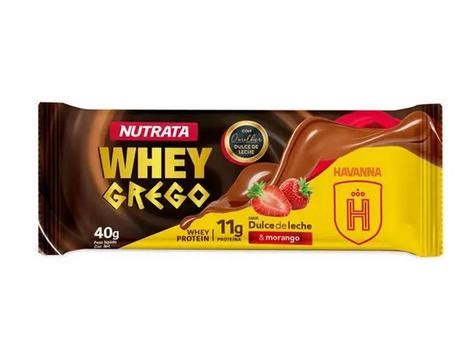 Barra Whey Grego Bar Havanna Doce De Leite E Morango 40G Barra De
