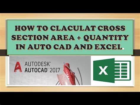 How To Calculate Cross Section Area Quantity In Auto Cad And Excel