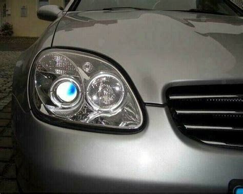 LED Angel Eyes Scheinwerfer für Mercedes Benz SLK R170 96 04 chrom