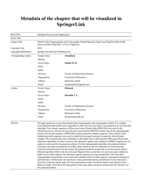 pdf hybrid audio steganography and cryptography method based on high least significant bit