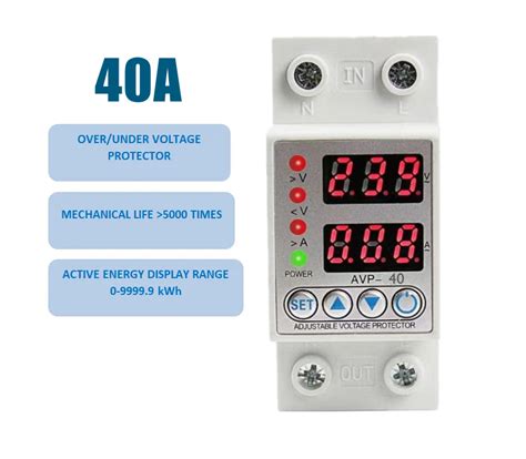 63A 230V 3IN1 Display Din Rail Adjustable Over Under Voltage Surge