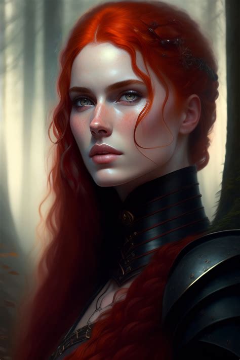 Lexica Realistic Detailed Waist Portrait Of A Beautiful Red Hair