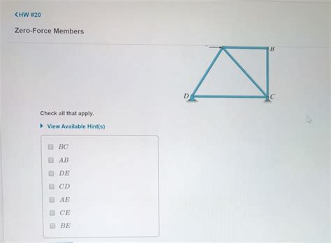 Consider The Truss Shown Below Identify The Zero Force Members