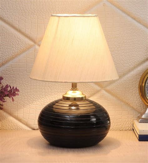 Buy Poulsen Beige Fabric Shade Night Lamp With Teracotta Base By Foziq