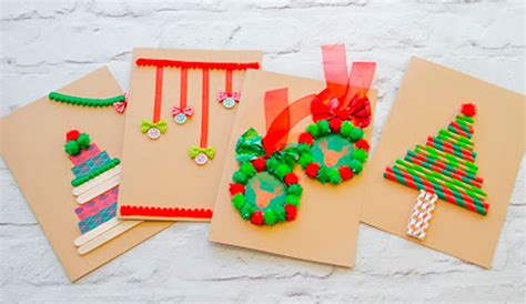 Tarjetas navideñas ideas creativas hechas a mano y fáciles de hacer en