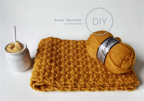 Snood couleur moutarde HOOKLOOK Méli mélo d idées en laine et au