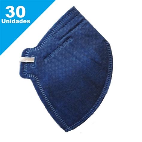 Kit 30 Respirador PFF2 Sem Válvula Máscara Azul CA 38942 Camper