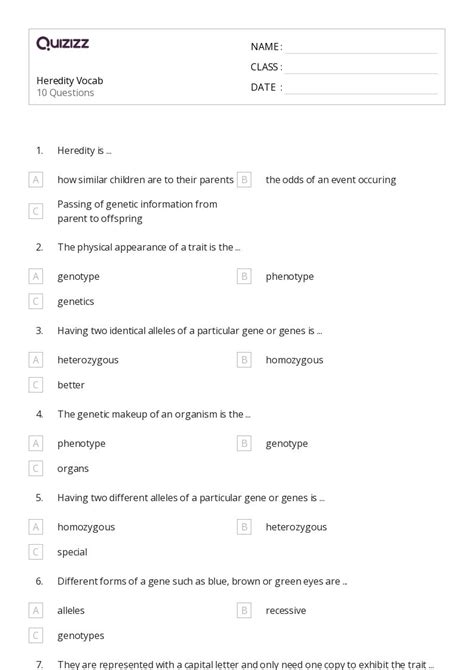 50 Genetic Mutation Worksheets For 11th Class On Quizizz Free